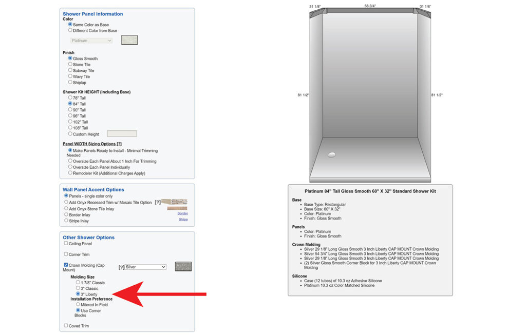 Liberty Crown Molding – Now Available On Shower Kits & Wall Surround ...